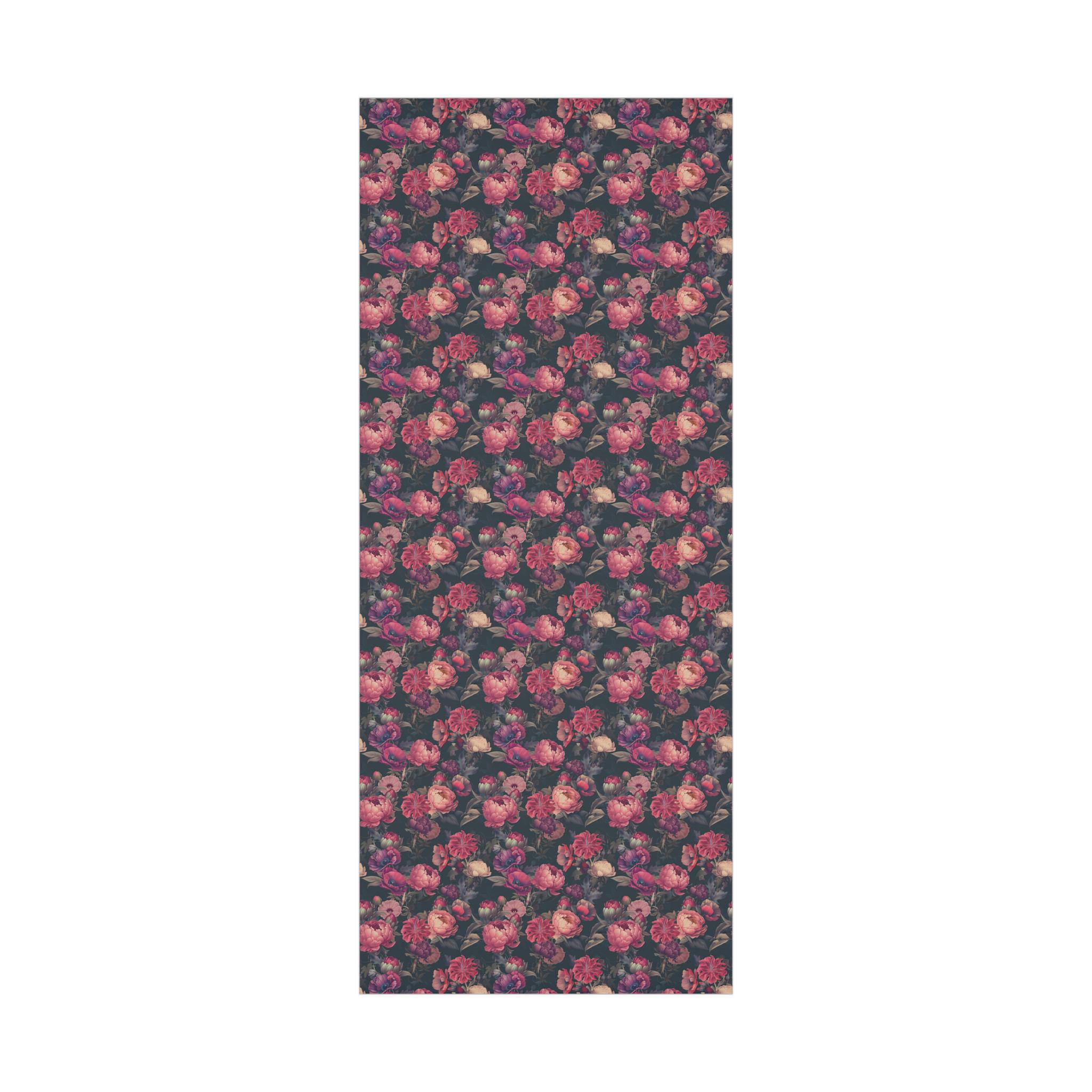Moody Florals Wrapping Paper Sheets, Romantic Roses, Dark Floral Paper ...