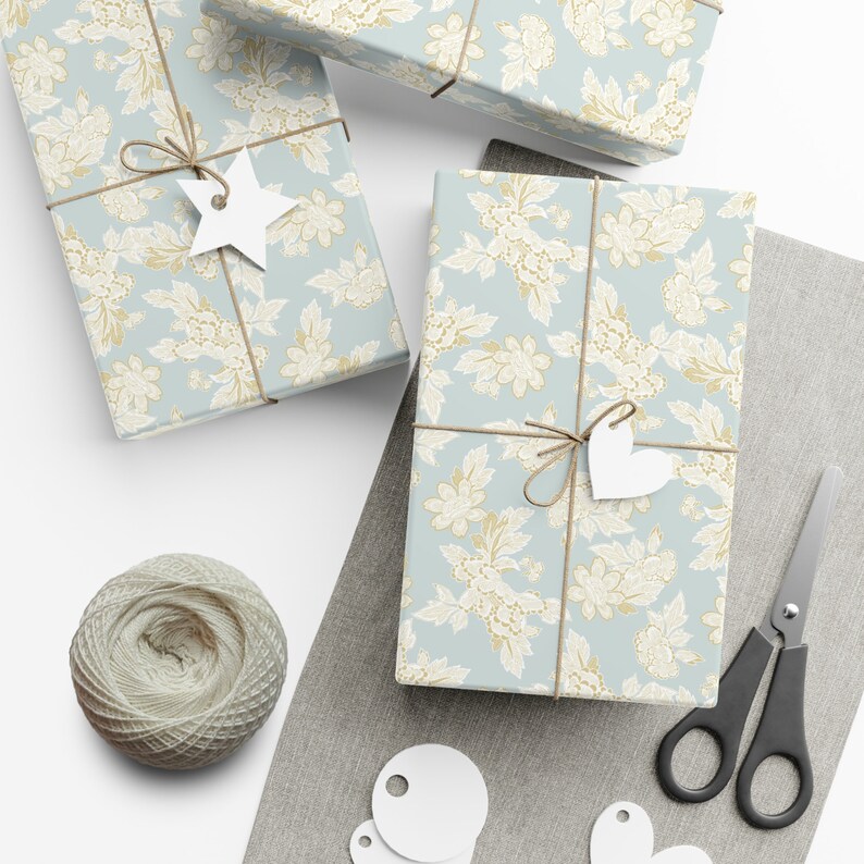 Japanese Art Print, Wrapping Paper, Japanese Floral, Wrapping Paper ...