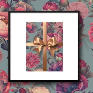 Moody Florals Wrapping Paper Sheets, Romantic Roses, Dark Floral Paper ...