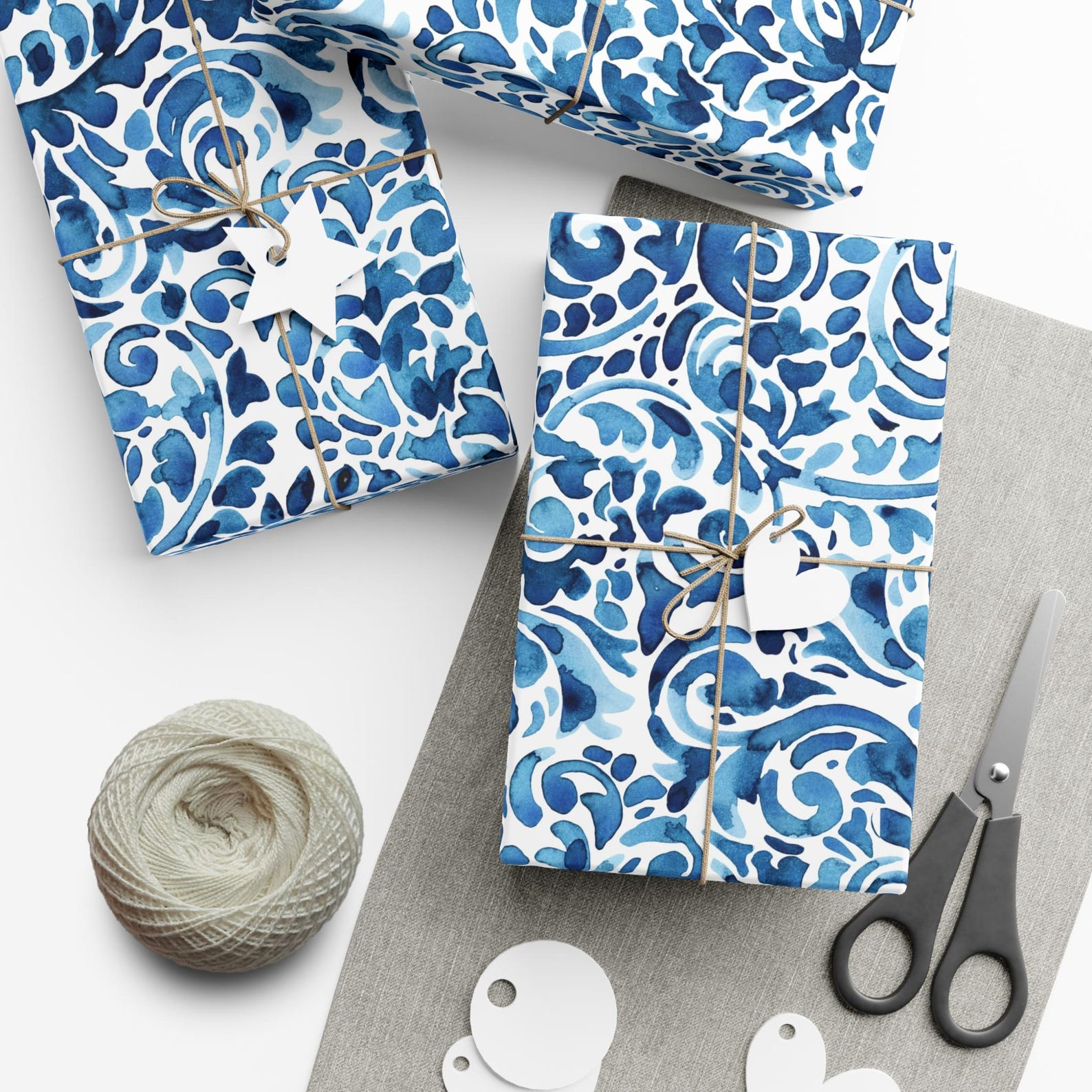 Waves Wrapping Paper, Ocean Theme Gift Wrap, Birthday Wrapping Paper ...