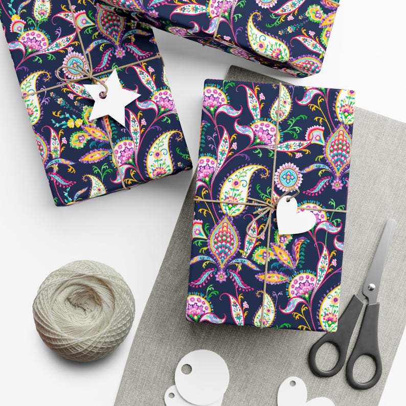 Indian Paisley Print, Gift Wrap Sheets, Wrapping Paper Roll, Men's ...