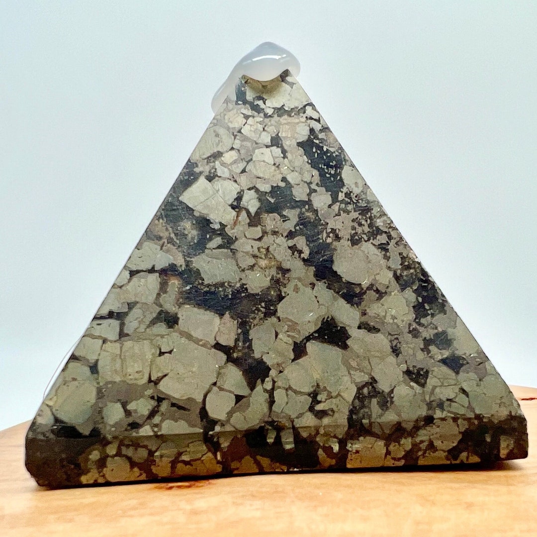 Pyrite Pyramid Crystal With Black Patterned Contrasts - Etsy