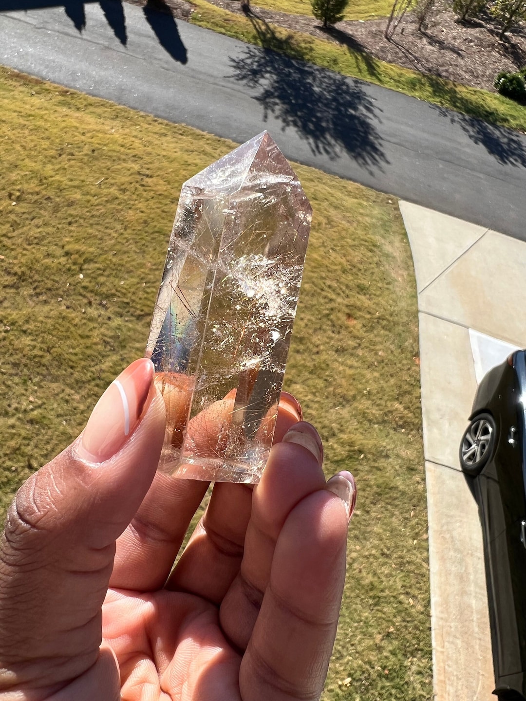 Clear Quartz Tower With Golden Rutile and Rainbows - Etsy