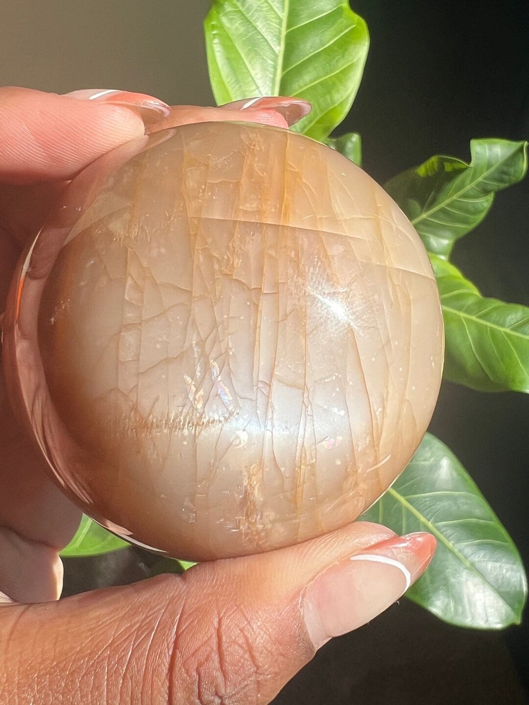 Peach Moonstone Crystal Spheres - Etsy