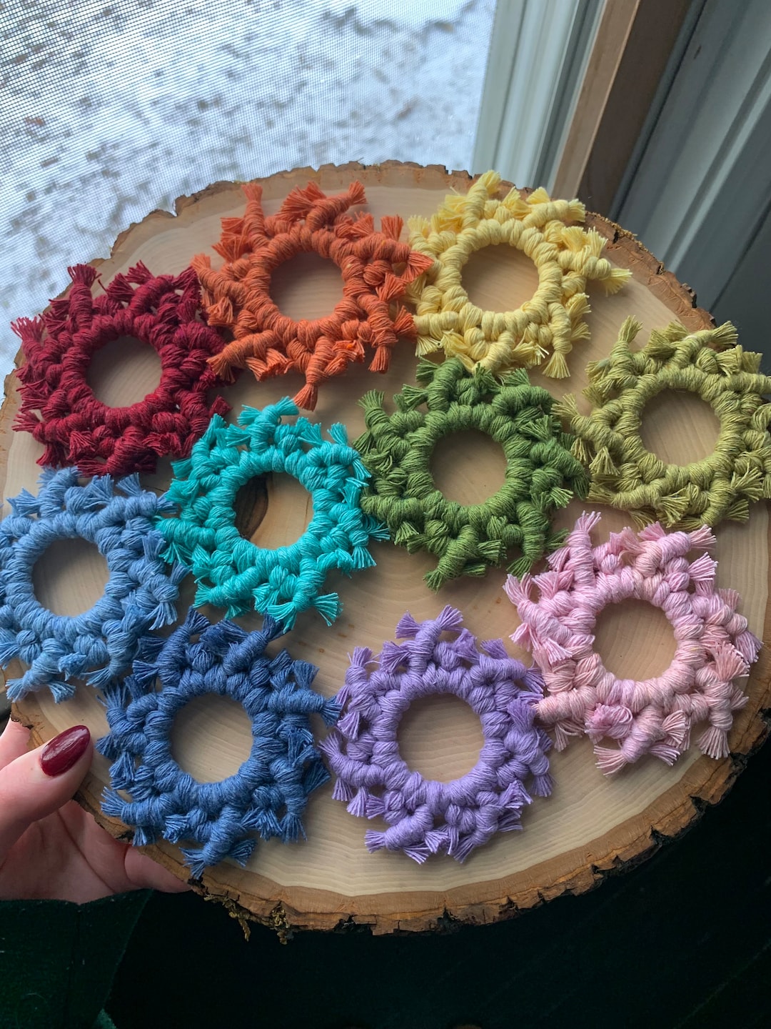 Macrame Sphere Stands | Macrame Egg Stands | Crystal Holders | Macrame Crystal Stands - Etsy