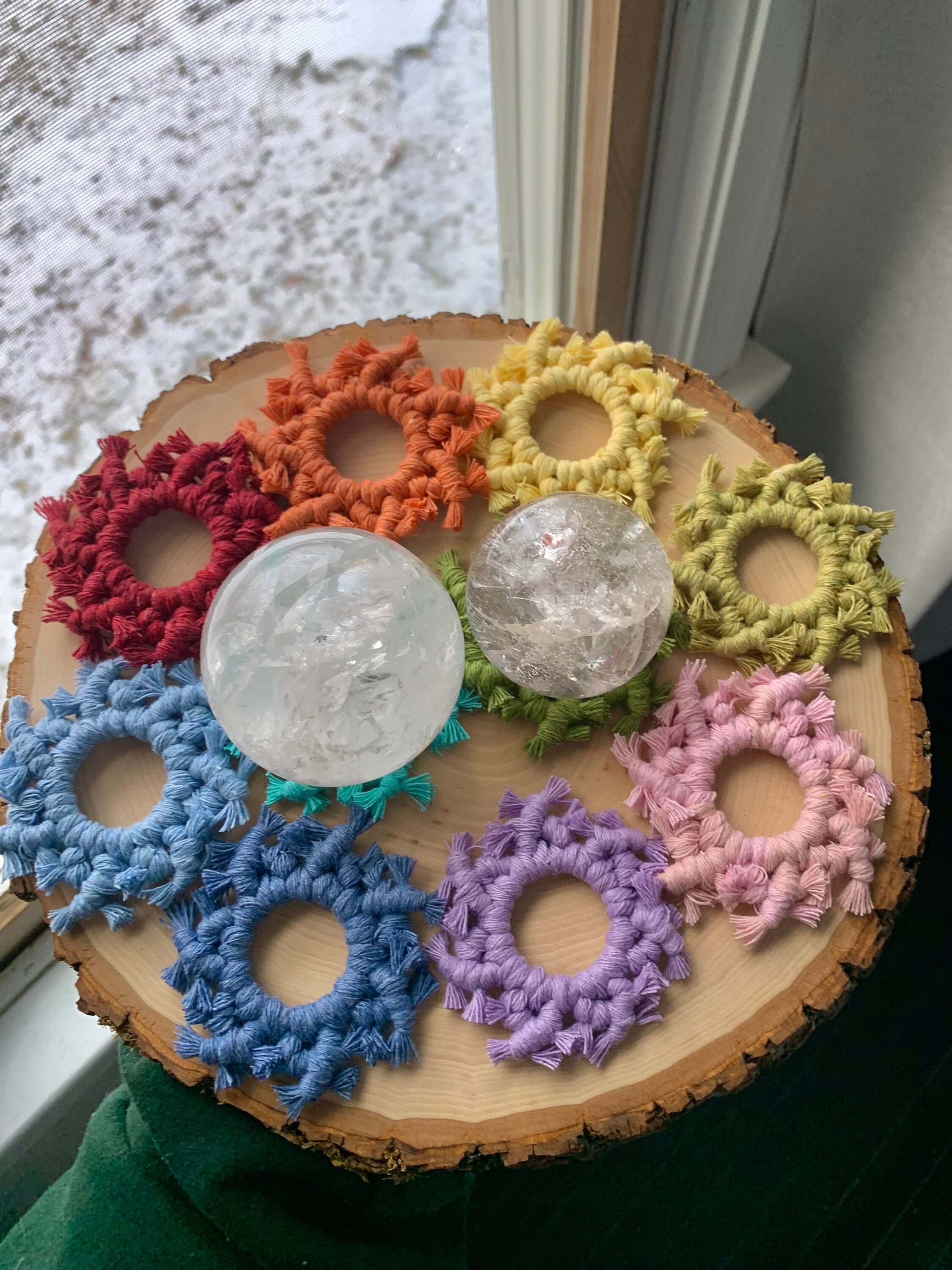 Macrame Sphere Stands Macrame Egg Stands Crystal Holders Macrame Crystal Stands - Etsy