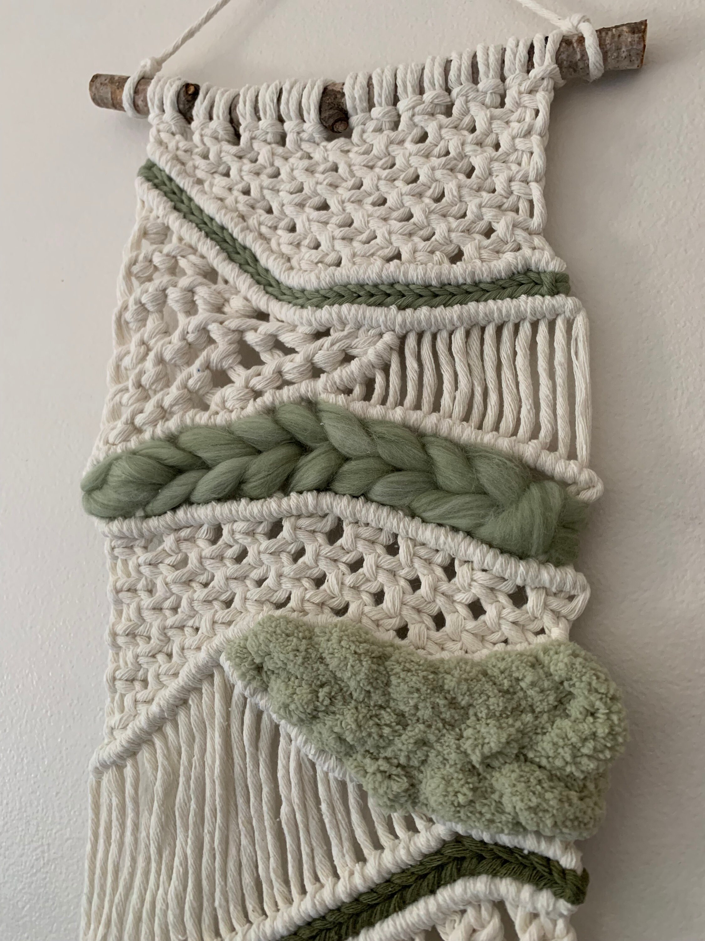 Birch Branch Macraweave Wall Hanging Medium Woven Wall Hanging Macrame Wall Hanging Birch Branch ...