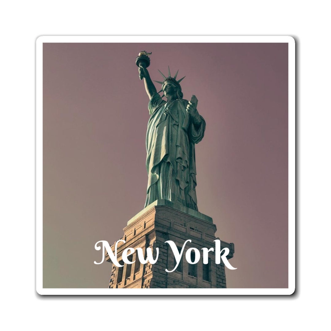 Statue of Liberty Skyline Silhouette Magnet NYC Souvenir. - Etsy