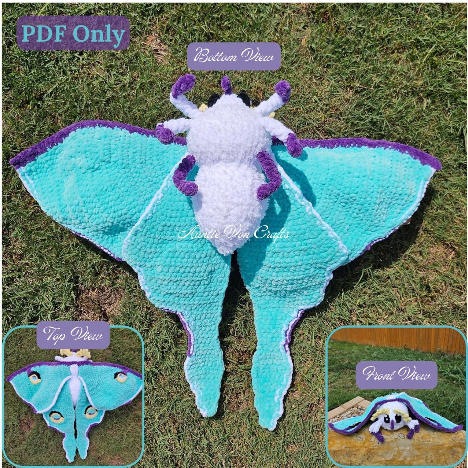 Luna Moth Crochet Pattern PDF Crochet Pattern Moth Pattern - Etsy Canada