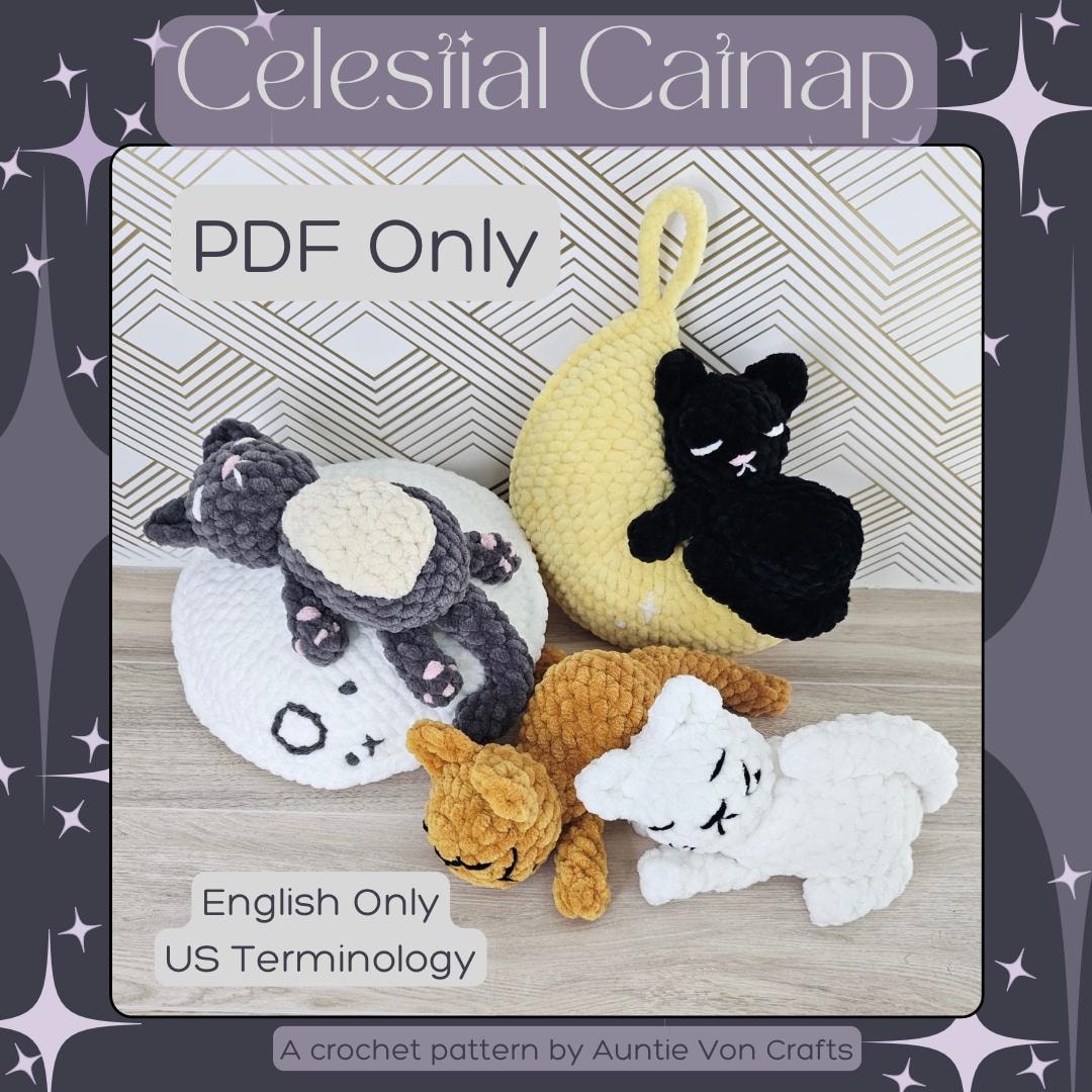 Celestial Catnap Crochet Pattern | PDF Crochet Pattern | Cat and Moon ...