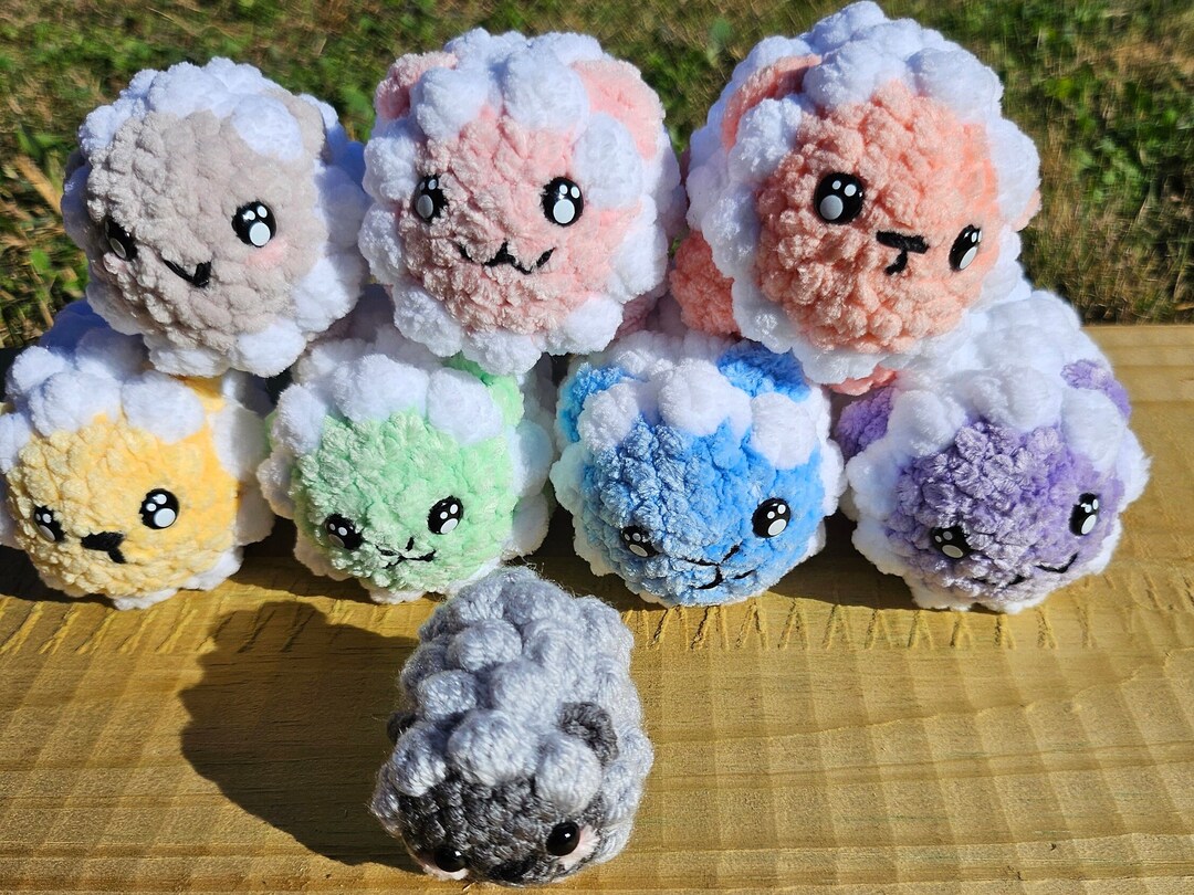 Crochet Mini Sheep | Rainbow Sheep Plush | Tiny Sheep Stuffed Animal ...