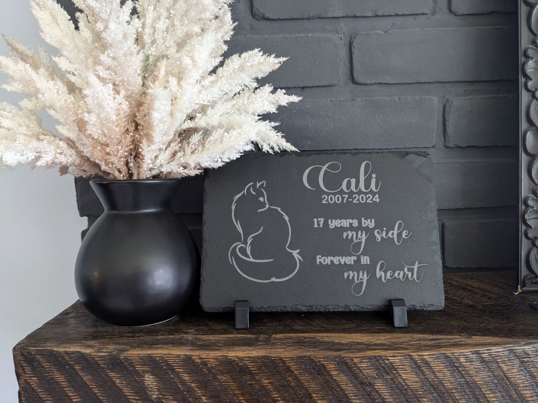 Pet Memorial Natural Slate/ Laser Engraved Slate Memorial / Slate ...