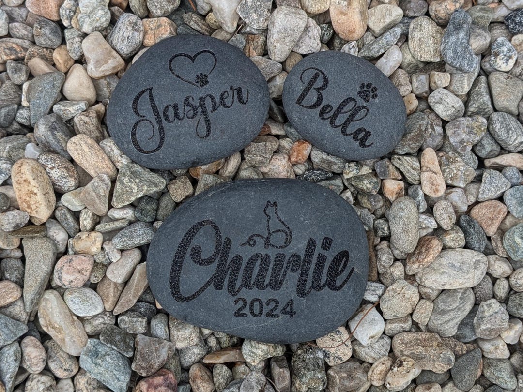 Pet Memorial Stone / River Rock Memorial / Pet Loss Gift / Pet Lover ...