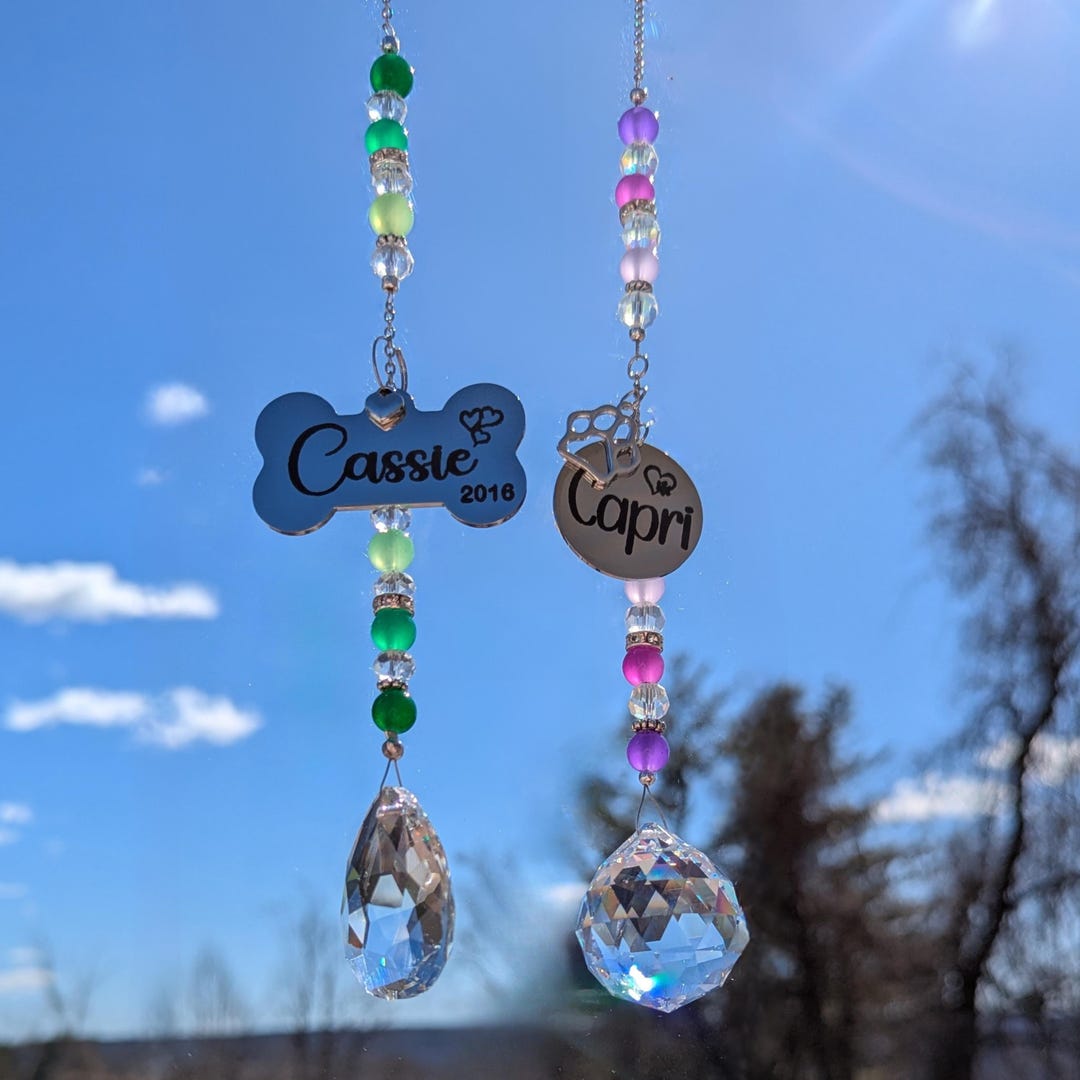 Personalized Pet Memorial Sun Catcher, Pet Loss Sympathy Gift, Crystal ...