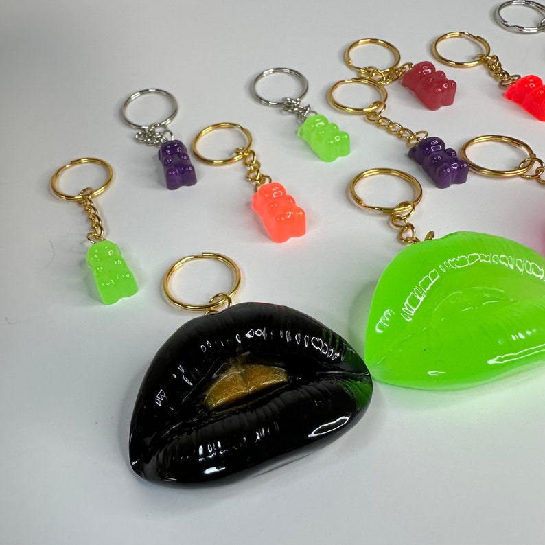 Beautiful Resin Keychains Keychains Gift Mouth and Gummy - Etsy