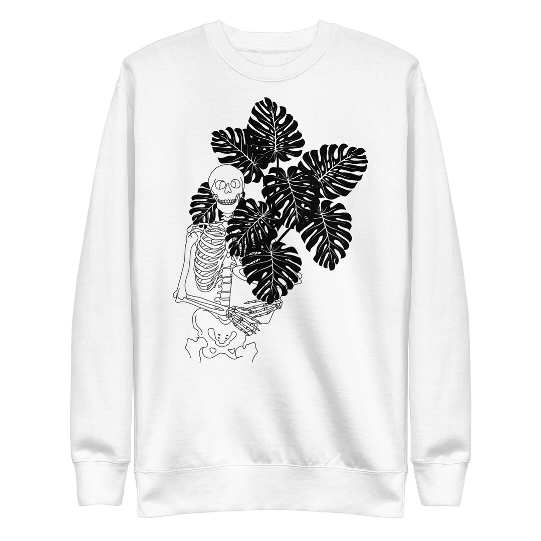 Monstera Skeleton Crew Neck - Etsy