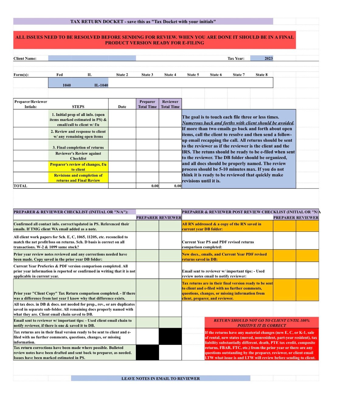 Income Tax Preparation Checklist for Tax Preparers, Cpas, or Diyers - Etsy