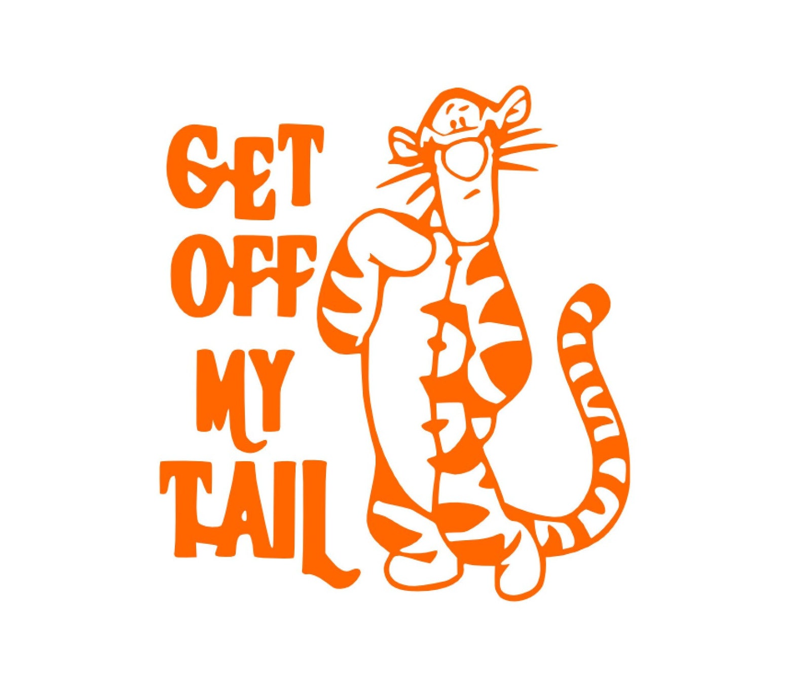 Tigger Get off My Tail Sticker/decal Car/van/window/wall Funny/camper ...