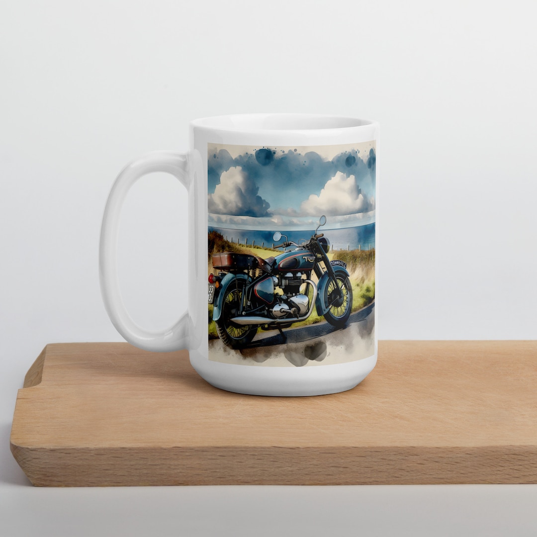 Triumph Bonneville CR Mug: Motorcycle Coffee Cup - Cafe Racer Gift - Etsy