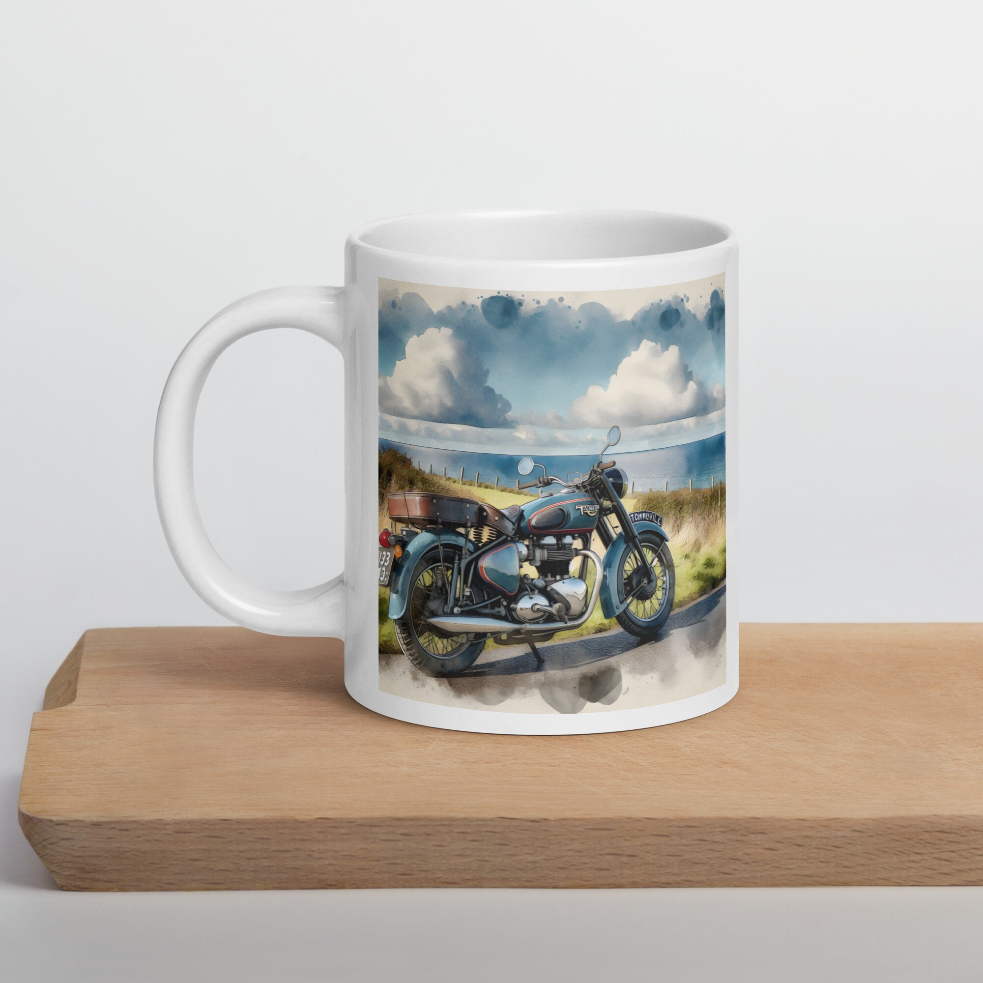Triumph Bonneville CR Mug: Motorcycle Coffee Cup - Cafe Racer Gift - Etsy