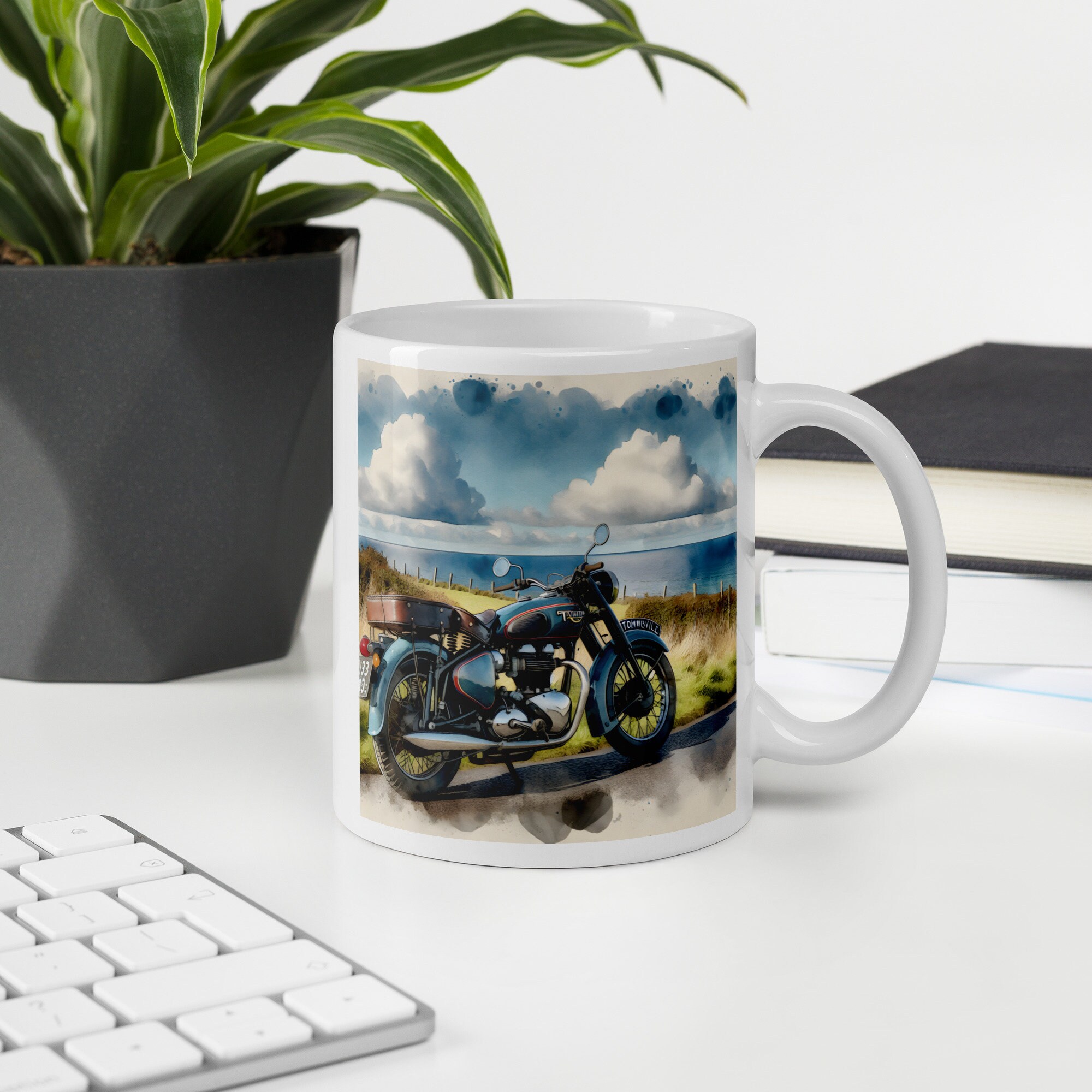 Triumph Bonneville CR Mug: Motorcycle Coffee Cup - Cafe Racer Gift - Etsy