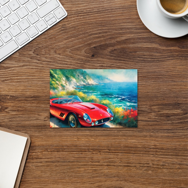 Ferrari Birthday Card: Exotic Sports Car Art Print - Etsy