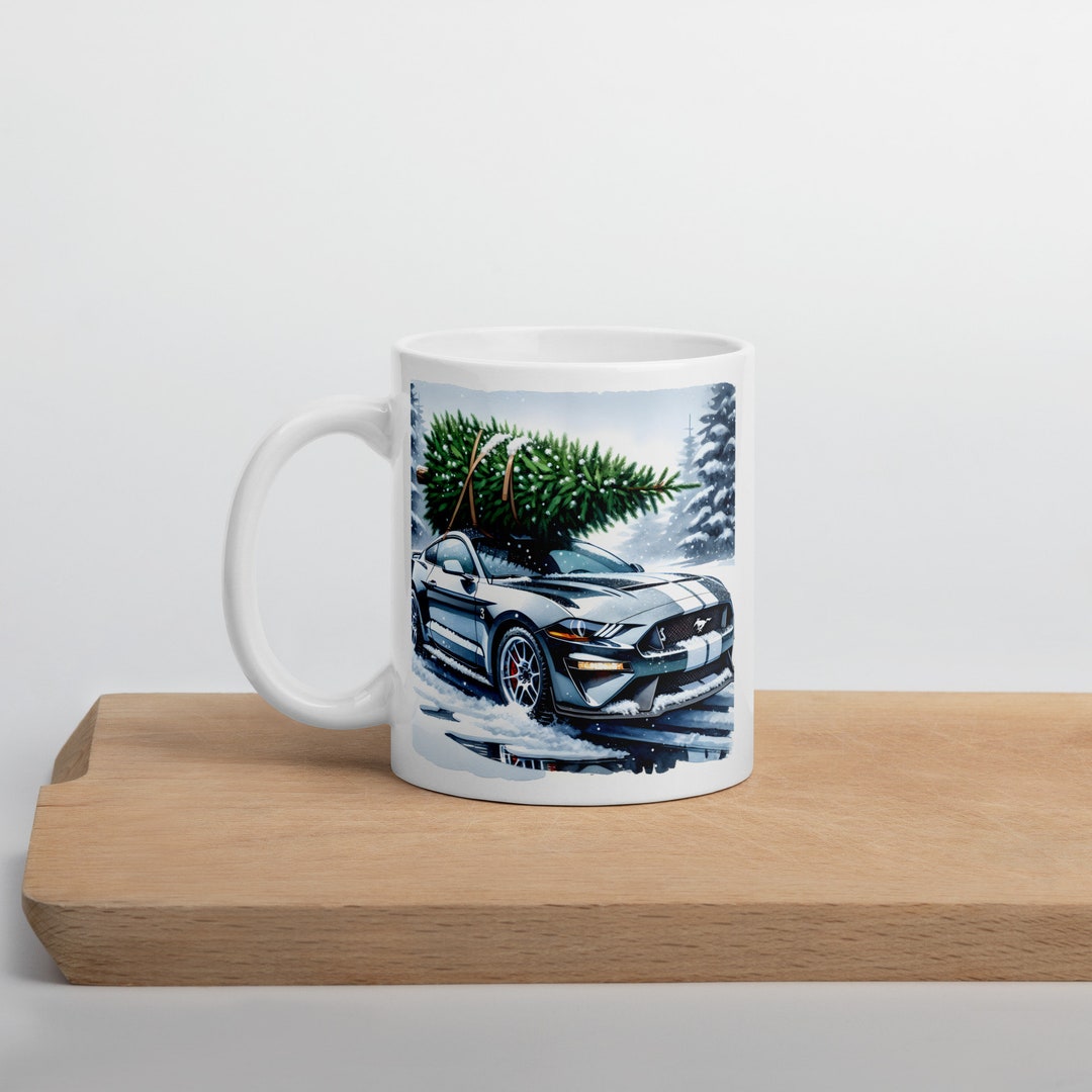 Mustang Christmas Mug, Shelby GT500 Car Mug Gift, Holiday Coffee Cup ...