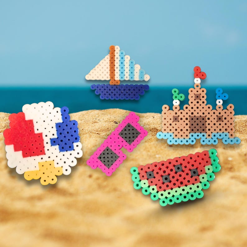 Beach Day Hama Bead Patterns: Summertime Pixel Art DIY (PDF Download - Etsy