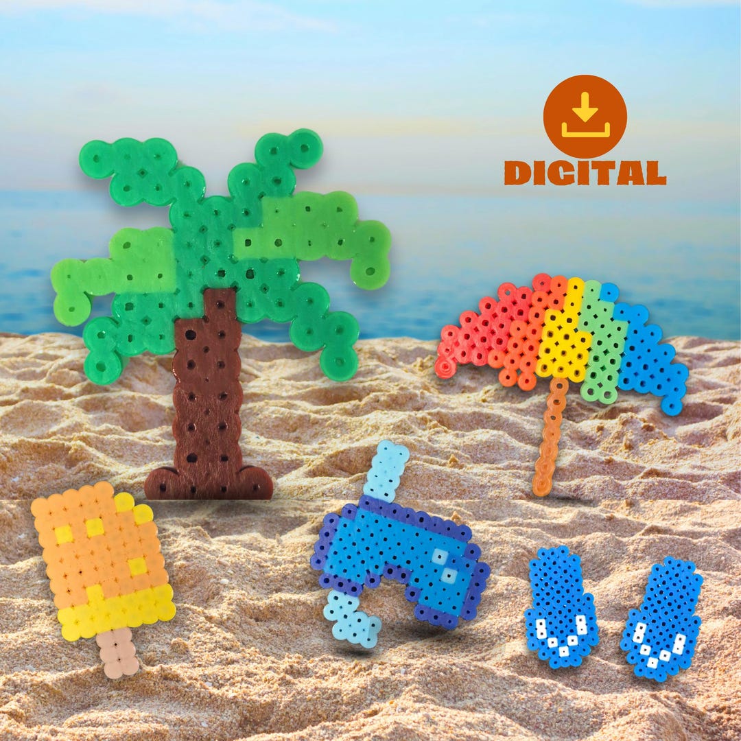 Beach Day Hama Beads DIY Kit, DIY Digital Download for Kids & Adults ...