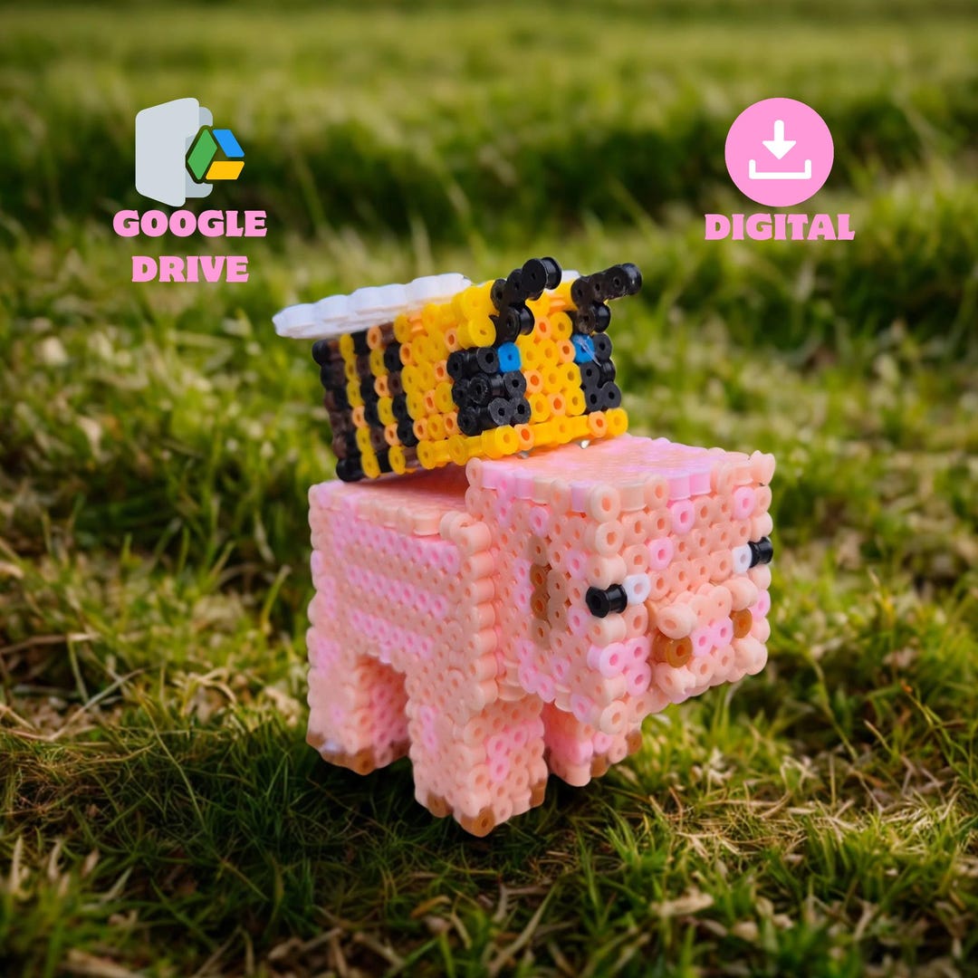 3D Minecraft Bee and Pig Perler Bead Pattern, Gamer Craft (digital ...