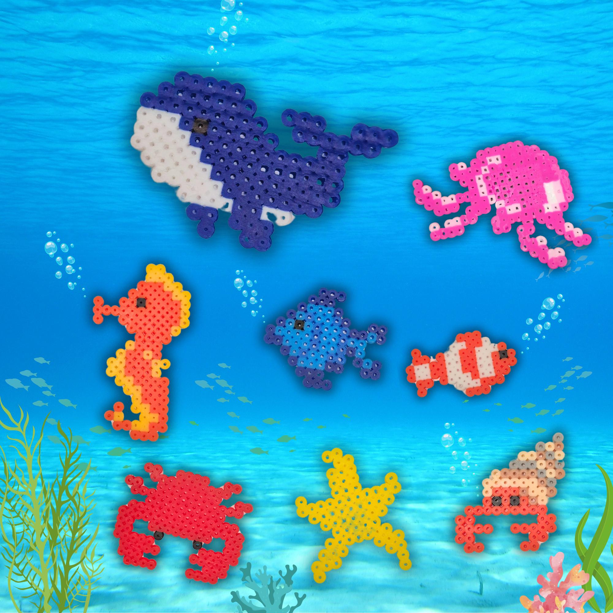 Ocean Items Pattern, Hama Beads Art, Summer Craft, Sea Animal Digital ...
