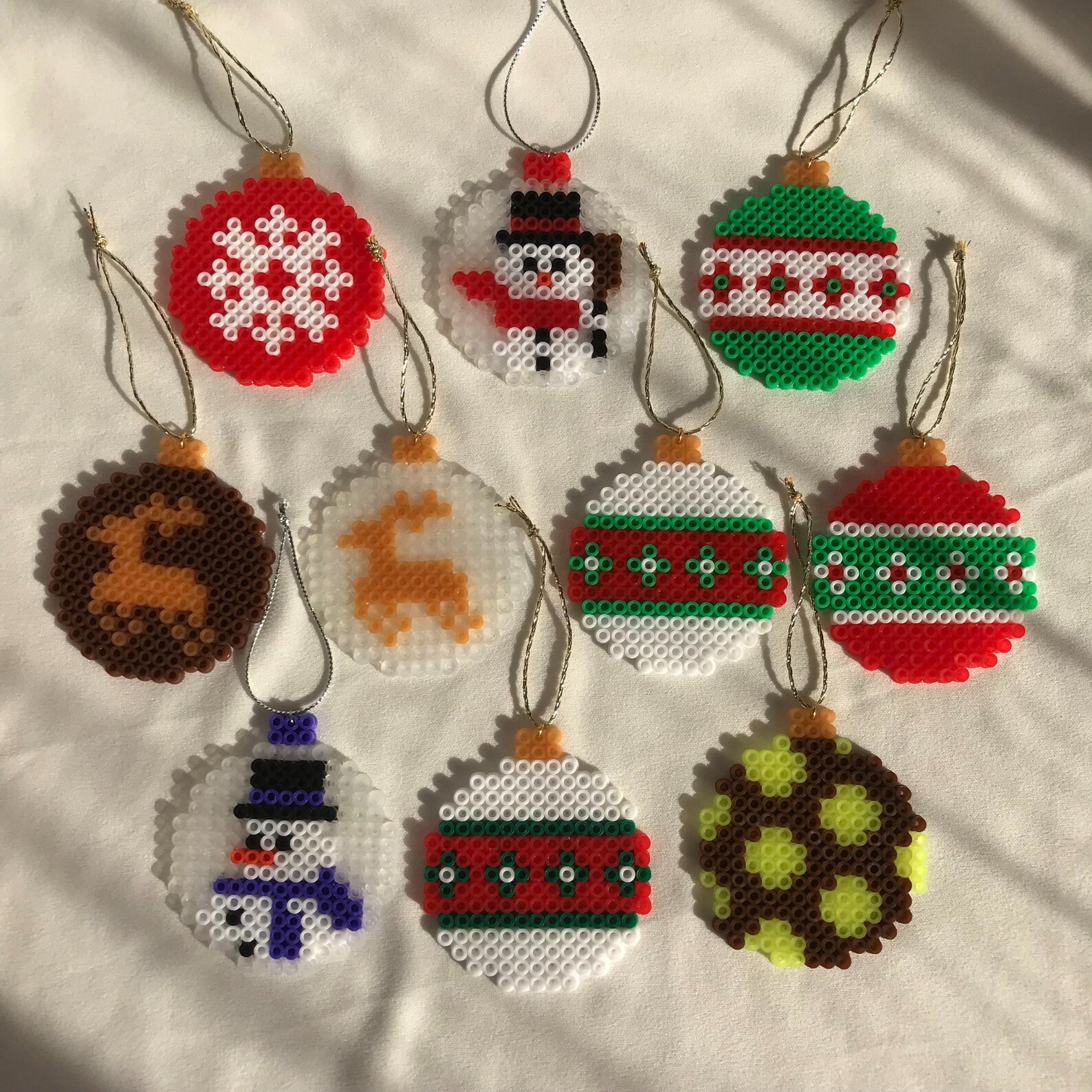 Handmade Christmas Tree Ornaments, Beaded Christmas Decor, Christmas ...