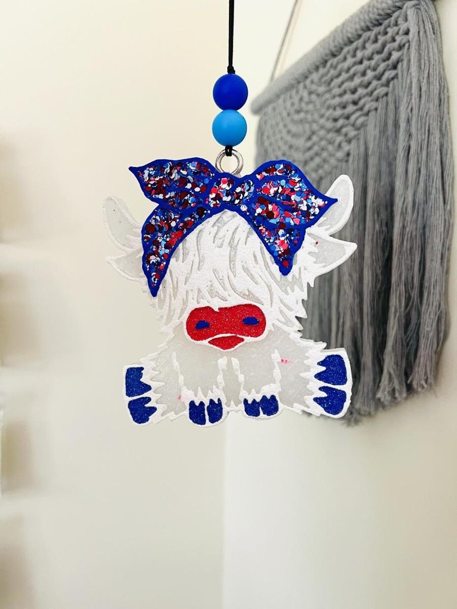 Highland Cow Freshie, Highland Cow Car Freshie, Car Air Freshener, Red ...