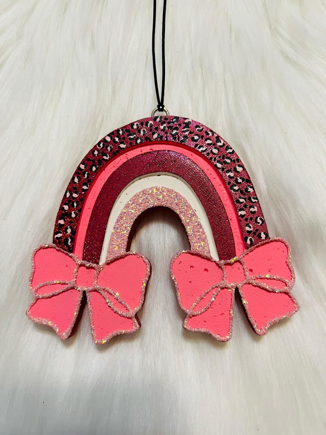 Rainbow With Bows Freshie, Bow Rainbow Car Freshie, Car Freshener, Gift ...