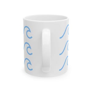 Ocean Waves Ceramic Mug, Blue Sea Coffee Cup, Beach Lover Gift, Coastal ...