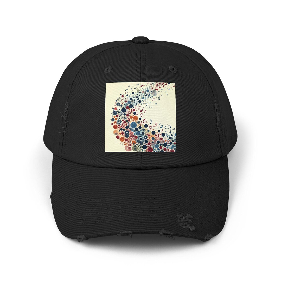 Colorful Musical Notes Cap | Distressed Music Hat - Etsy