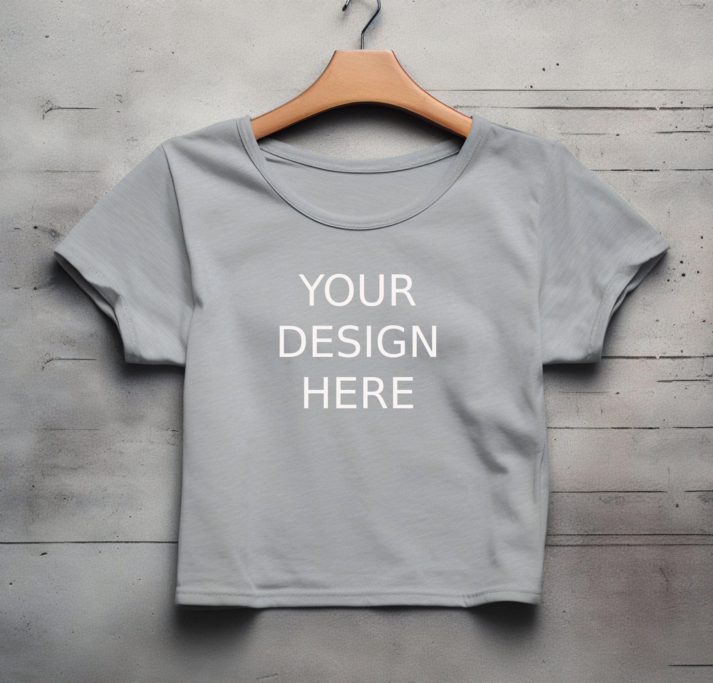 Gray Crop T-shirt Mockup Heather Gray Crop Top Mockup Gray Next Level ...