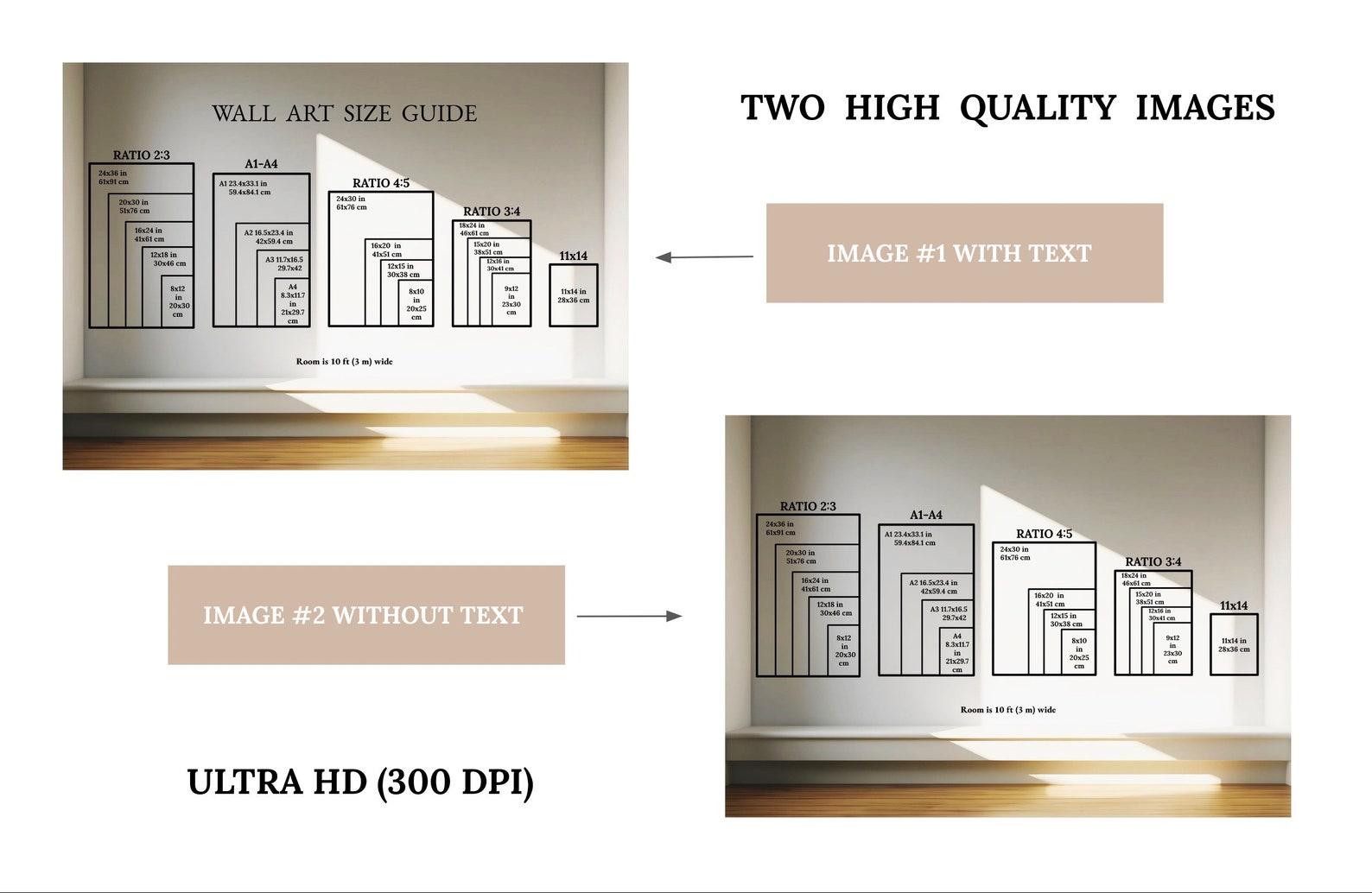 Wall Art Size Guide Frame Size Guide Print Size Guide Digital Print ...