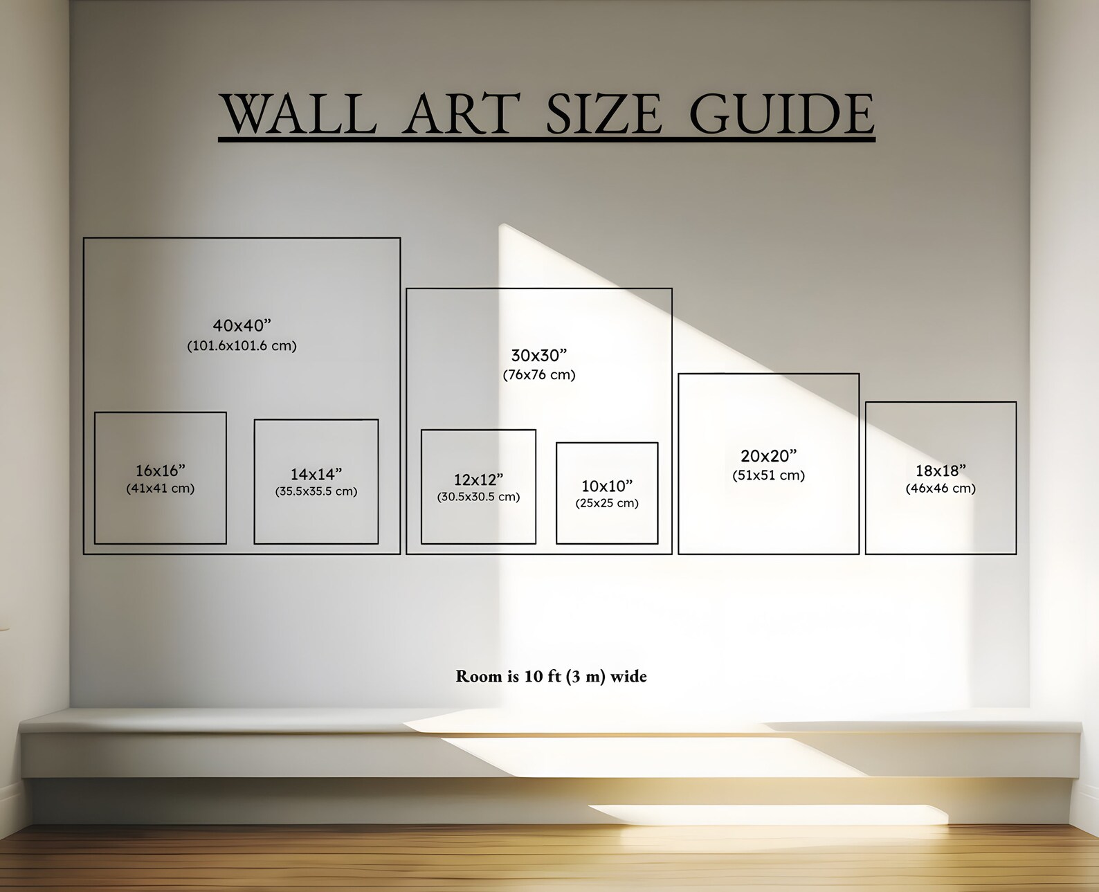 Wall Art Size Guide Bundle Frame Size Guide Print Size Guide Digital ...