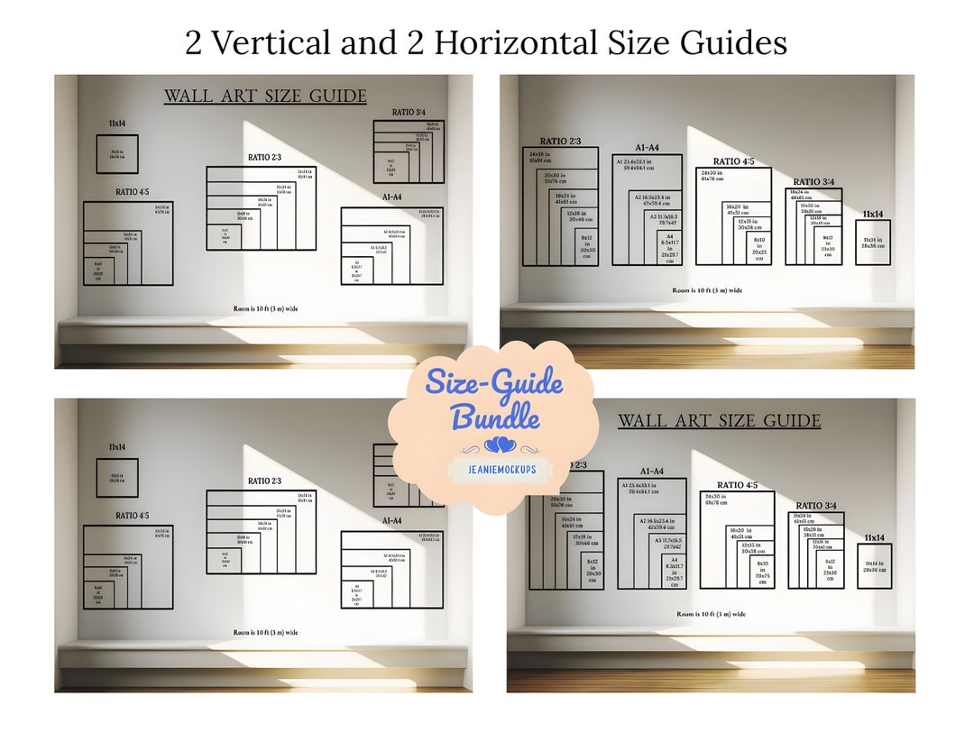 Wall Art Size Guide Bundle Frame Size Guide Print Size Guide Digital ...