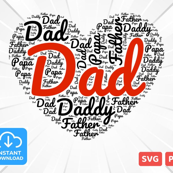 Papa Word Art Svg - Etsy