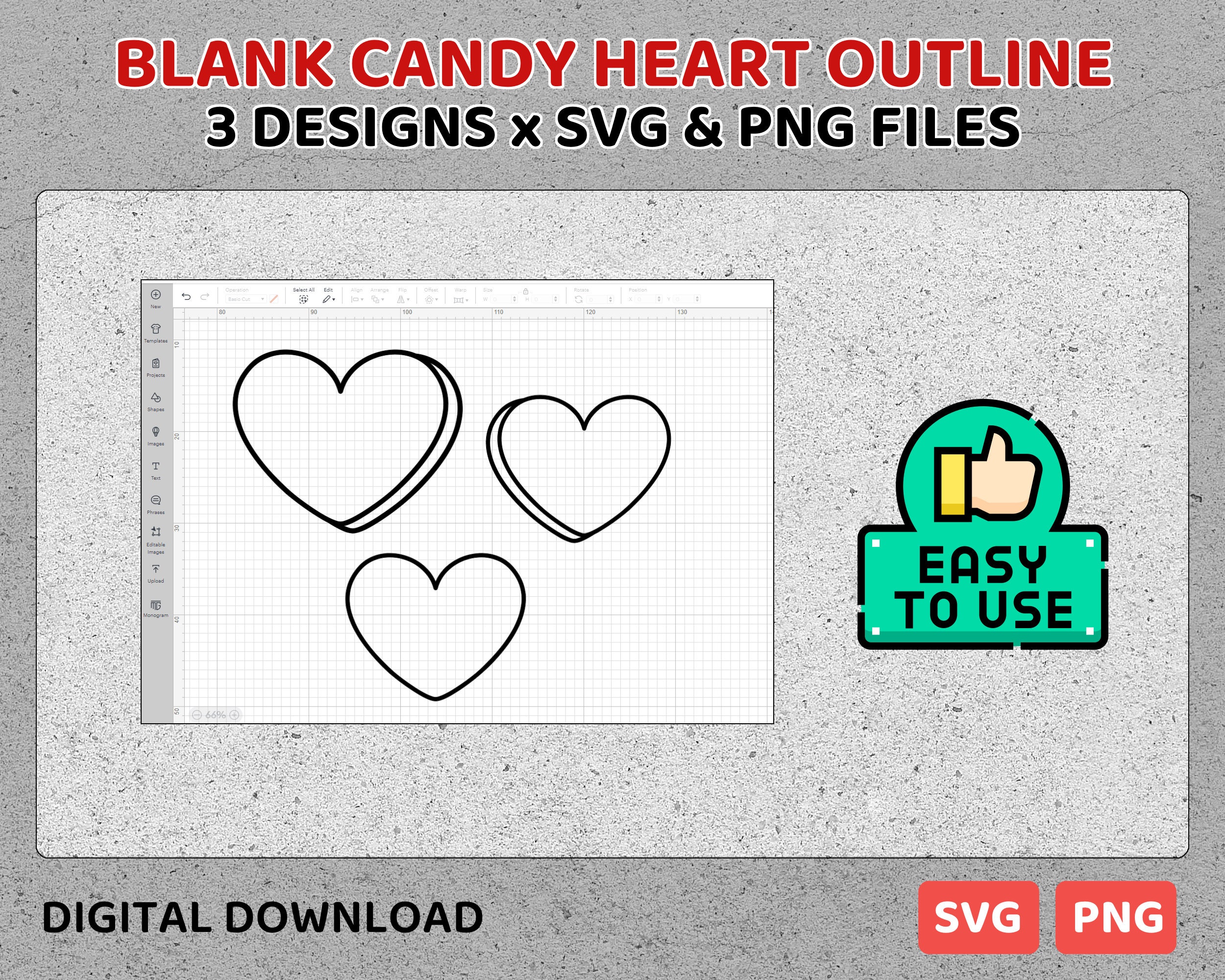 Blank Candy Heart Outline SVG Files, Candy Hearts Svg, Candy Heart Png ...