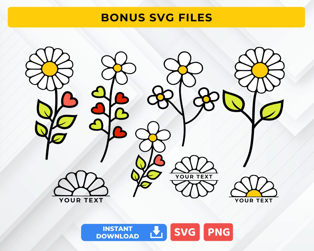 Daisy SVG Bundle Daisy Png Simple Daisy Svg Daisy Monogram Daisy Split ...