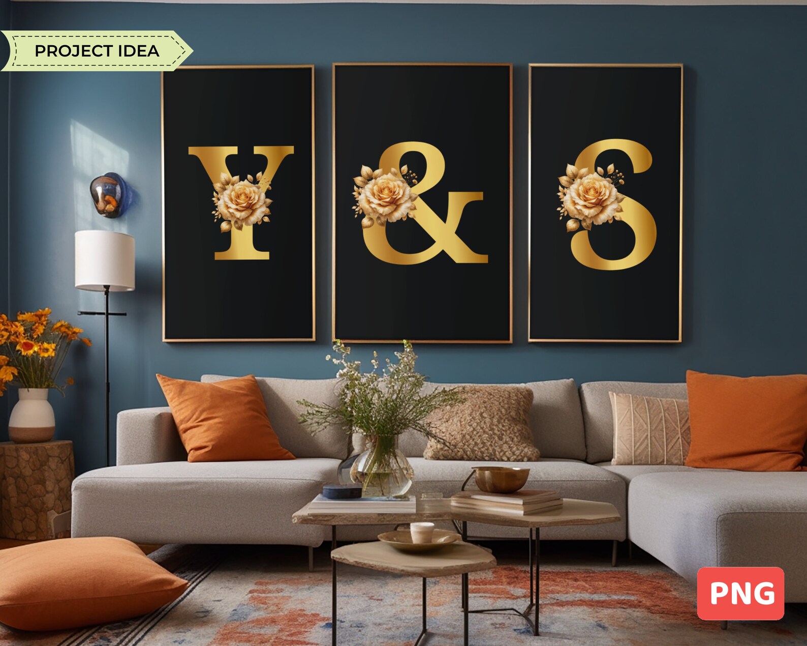 Golden Rose Floral Alphabet and Numbers – Wedding Monogram (PNG) - Etsy