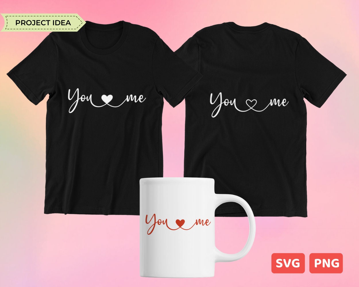 You Me SVG Bundle Love SVG Hand Lettered Design With Heart Detail ...