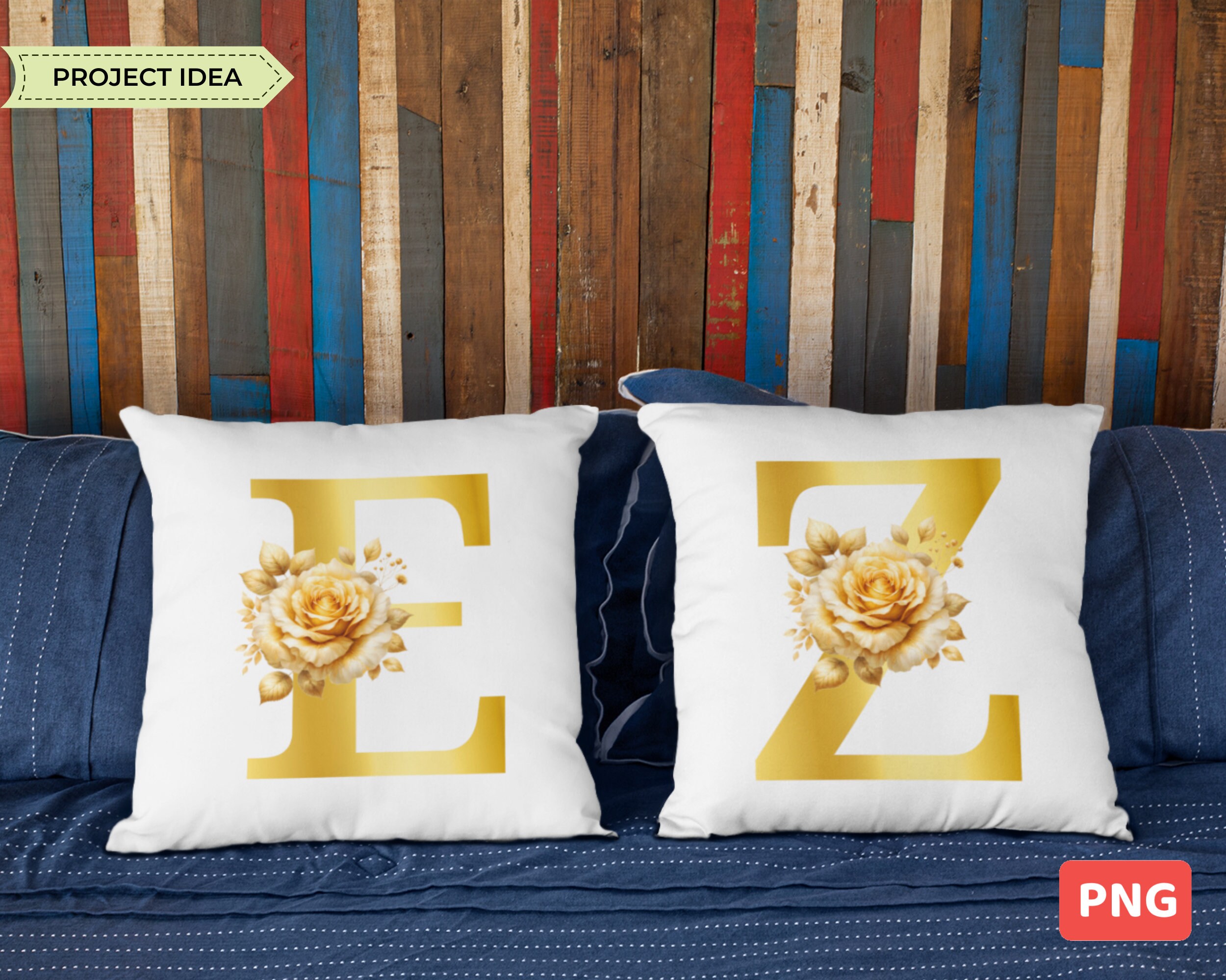 Golden Rose Floral Alphabet and Numbers – Wedding Monogram (PNG) - Etsy