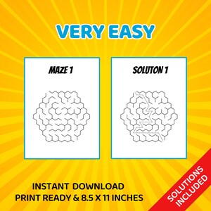 500 Printable Honeycomb Mazes, for Kids & Adults, PDF File, Maze Puzzle ...