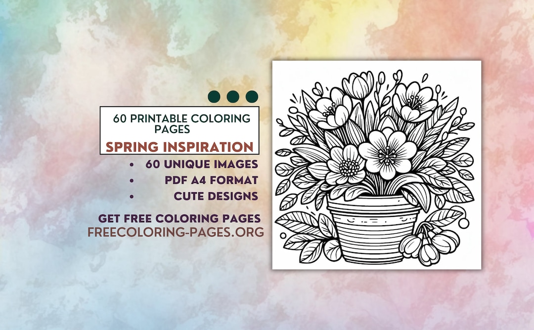 Spring Coloring Pages Bundle - Printable Floral, Butterflies, Gnomes ...