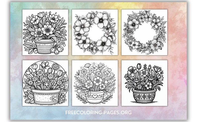 Spring Coloring Pages Bundle - Printable Floral, Butterflies, Gnomes ...
