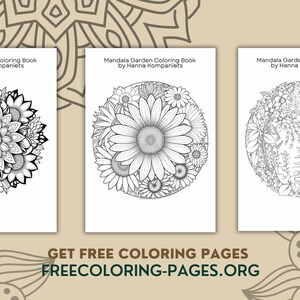 Mandala Garden Printable Coloring Book PDF 50 Unique Designs Floral ...